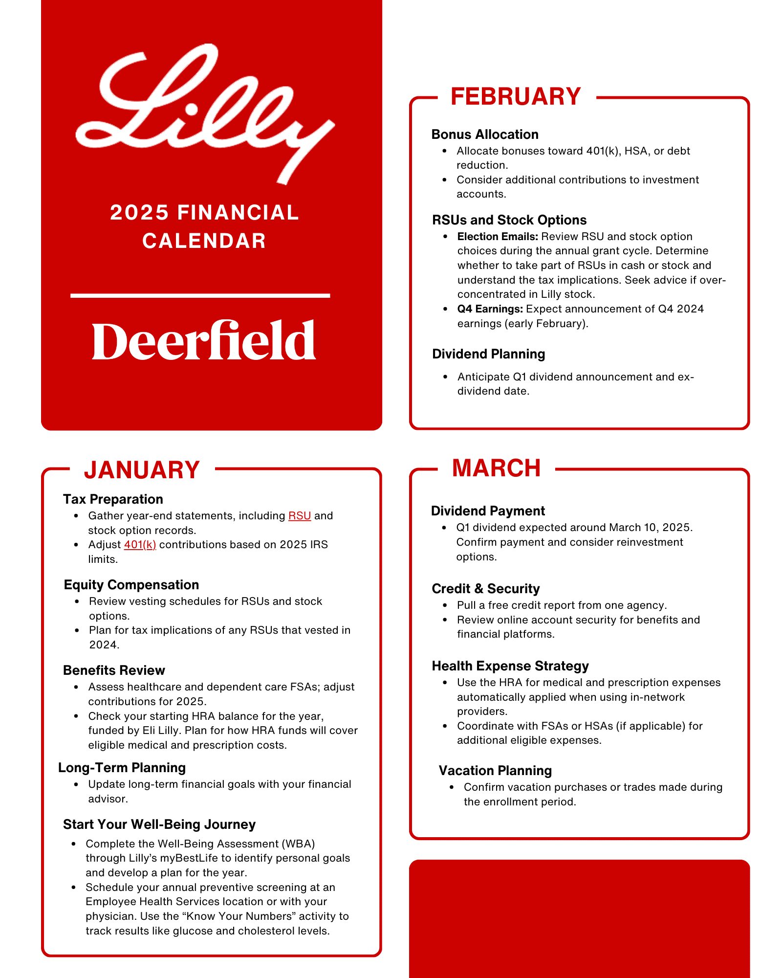 Eli Lilly 2025 Employee Financial Calendar